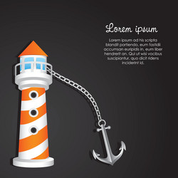 Red push pin lighthouse isolated Royalty Free Vector Image
