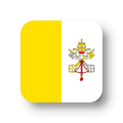 Rounded rectangle flag of vatican city Royalty Free Vector
