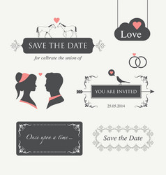 Wedding invitation design element editable Vector Image
