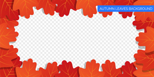 Autumn leaves frame on transparent background Vector Image