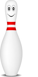 Bowling pin with bowler hat mustache and glasses Vector Image