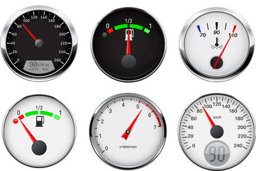 Car dashboard black gauges set speedometer Vector Image