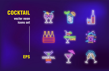 October fest neon signs set Royalty Free Vector Image