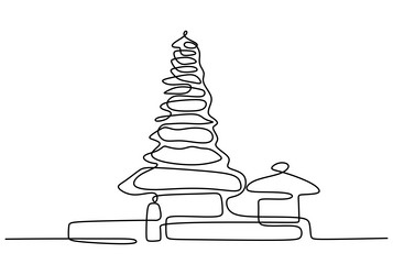 Indonesia icons set attractions line design Vector Image