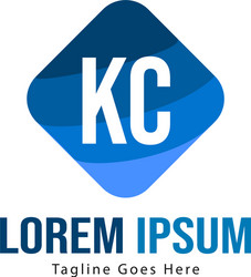 Initial kc logo template with modern frame Vector Image