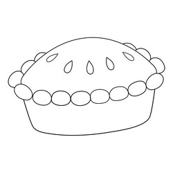 Thanksgiving feast isolated coloring page for kids