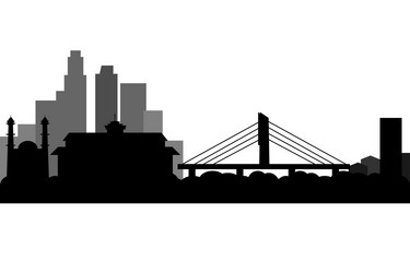 Jakarta city skyline silhouette landmark Vector Image