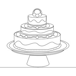 Cake Line Drawing Vector Images (over 7,500)