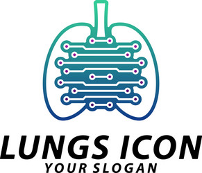 Lung tech logo concept digital lungs Royalty Free Vector