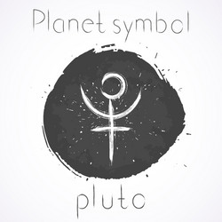 With hand drawn astrological planet symbol pluto Vector Image