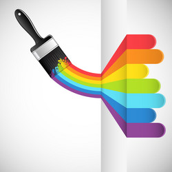 Brush with rainbow paint Royalty Free Vector Image