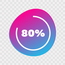 80 percent circle chart infographic icon Vector Image