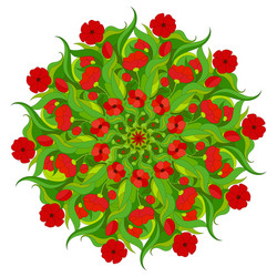 Poppies flowers hand drawn abstract Royalty Free Vector