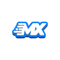 Letter mx fast speed technology modern logo design