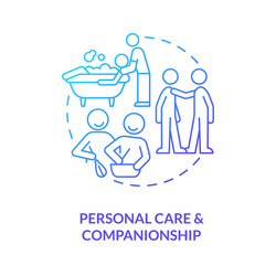 Companionship blue gradient concept icon Vector Image