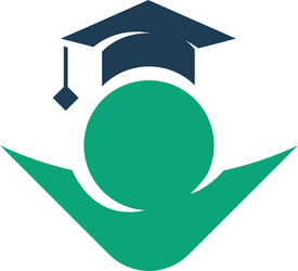 Student with graduation cap logo design template Vector Image