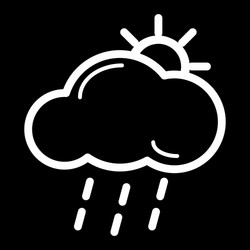 Lightning rain cloud sun meteo icon Royalty Free Vector