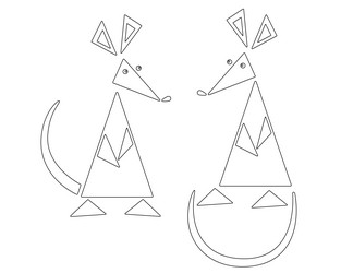 Mice from triangles funny animal Royalty Free Vector Image