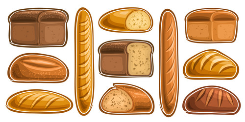 Bread icons set Royalty Free Vector Image - VectorStock