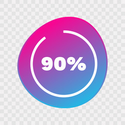 90 percent chart percentage infographic element Vector Image