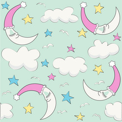 Cute baby cloud pattern seamless Royalty Free Vector Image