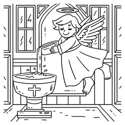 Christian moses isolated coloring page for kids Vector Image