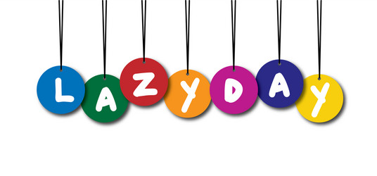 Happy lazy day world sleep Royalty Free Vector Image