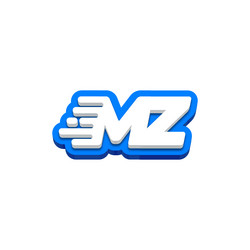 Letter mz fast speed technology modern logo design