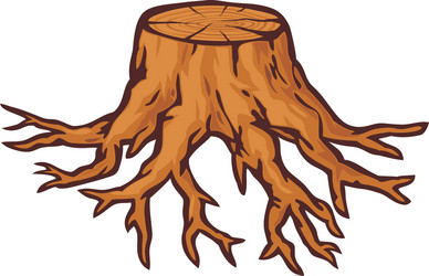 Root of tree cartoon Royalty Free Vector Image