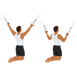 Man Doing Lat Pulldown Pull Ups Exercise Vector Image