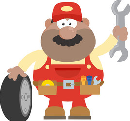 Smiling mechanic cartoon Royalty Free Vector Image