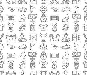 Soccer doodle seamless pattern football goal Vector Image