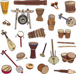 African traditional musical instruments Royalty Free Vector