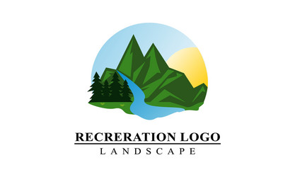 Parks and recreation landscape logo Royalty Free Vector