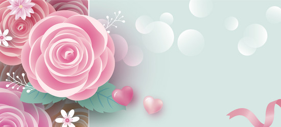 8th march vintage pink rose with ribbon Royalty Free Vector