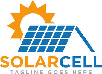Solar panel logo design Royalty Free Vector Image