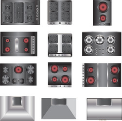 Kitchen equipment top view set 10 Royalty Free Vector Image