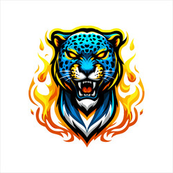 Leopard head mascot logo Royalty Free Vector Image