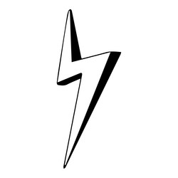 Lighting bolt symbol in doodle style power simple Vector Image