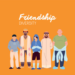 Men cartoons cultural diversity design Royalty Free Vector