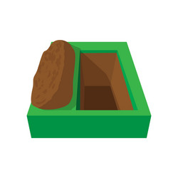 Cemetery digged grave hole Royalty Free Vector Image