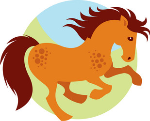 Funny horse cartoon jumping Royalty Free Vector Image