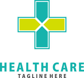Letter p cross plus hospital medical logo design Vector Image