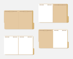 Opened empty gray file folder with tab divider Vector Image