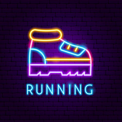 Neon cocktails bar sign on dark brick wall Vector Image