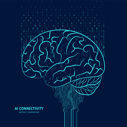 Technological brain and machine learning Vector Image