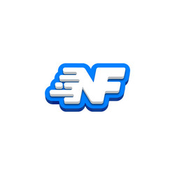 Letter nf fast speed technology modern logo design