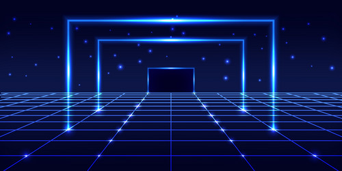 Cyberpunk neon background retro futuristic design Vector Image