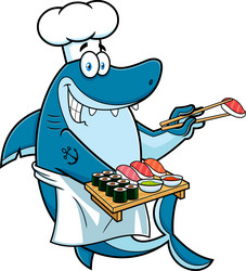 Shark chef cartoon character Royalty Free Vector Image
