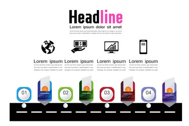 Business timeline organization road map Royalty Free Vector